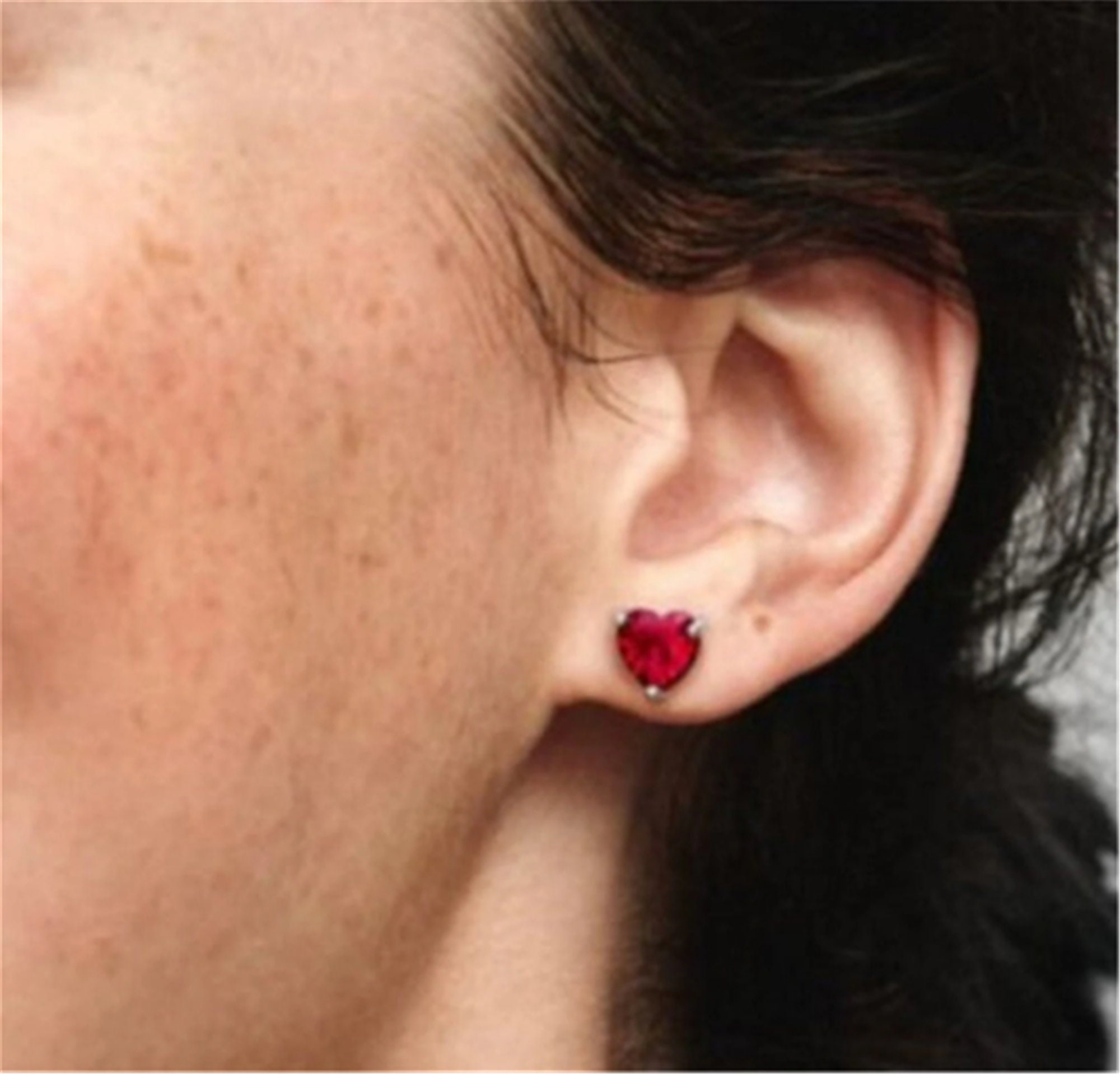 S925 Sterling Silver Pandora Red Heart Ring, Minimalist Rings, Delicate ...