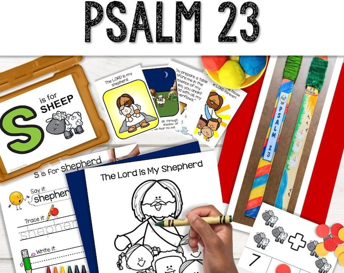 Psalm 23 Bible Study, Christian Printable Activity Pack, the Lord is My ...