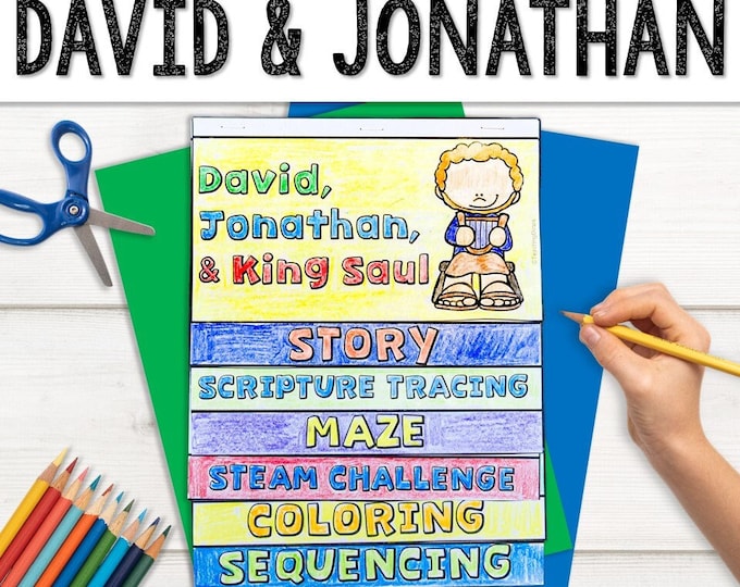 David and Jonathan and Saul Bible Story Craft | King David Bible ...