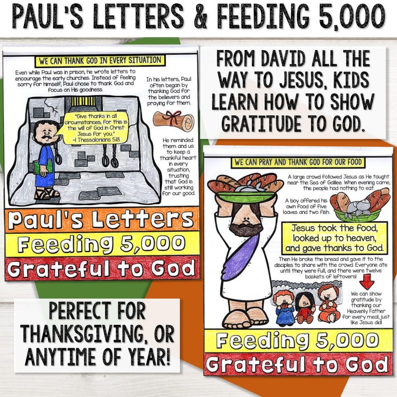 Thanksgiving Gratitude Bible Stories and Thankfulness Craft for Kids ...