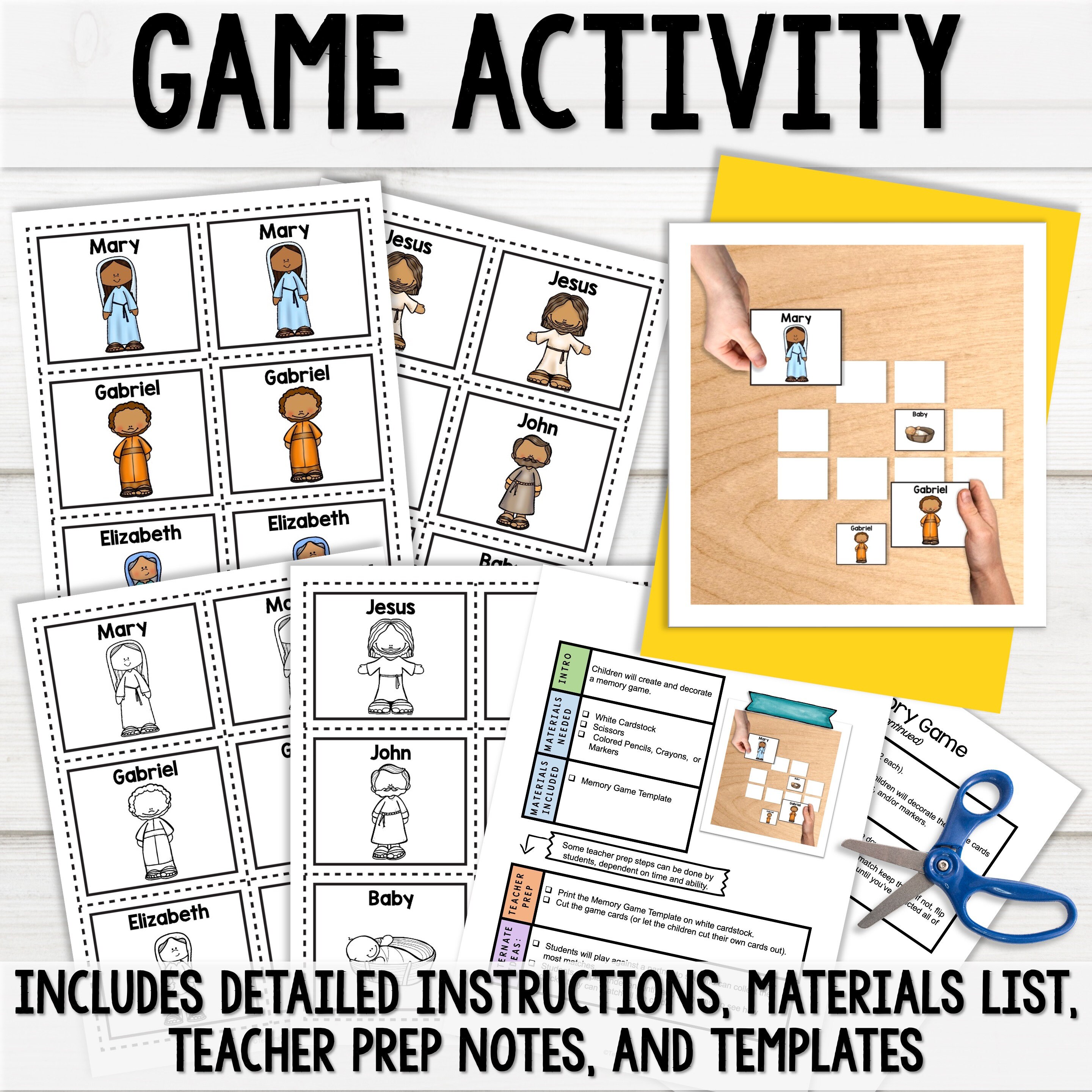 Mary and the Angel Bible Story BUNDLE Sunday School Bible Lesson Craft ...