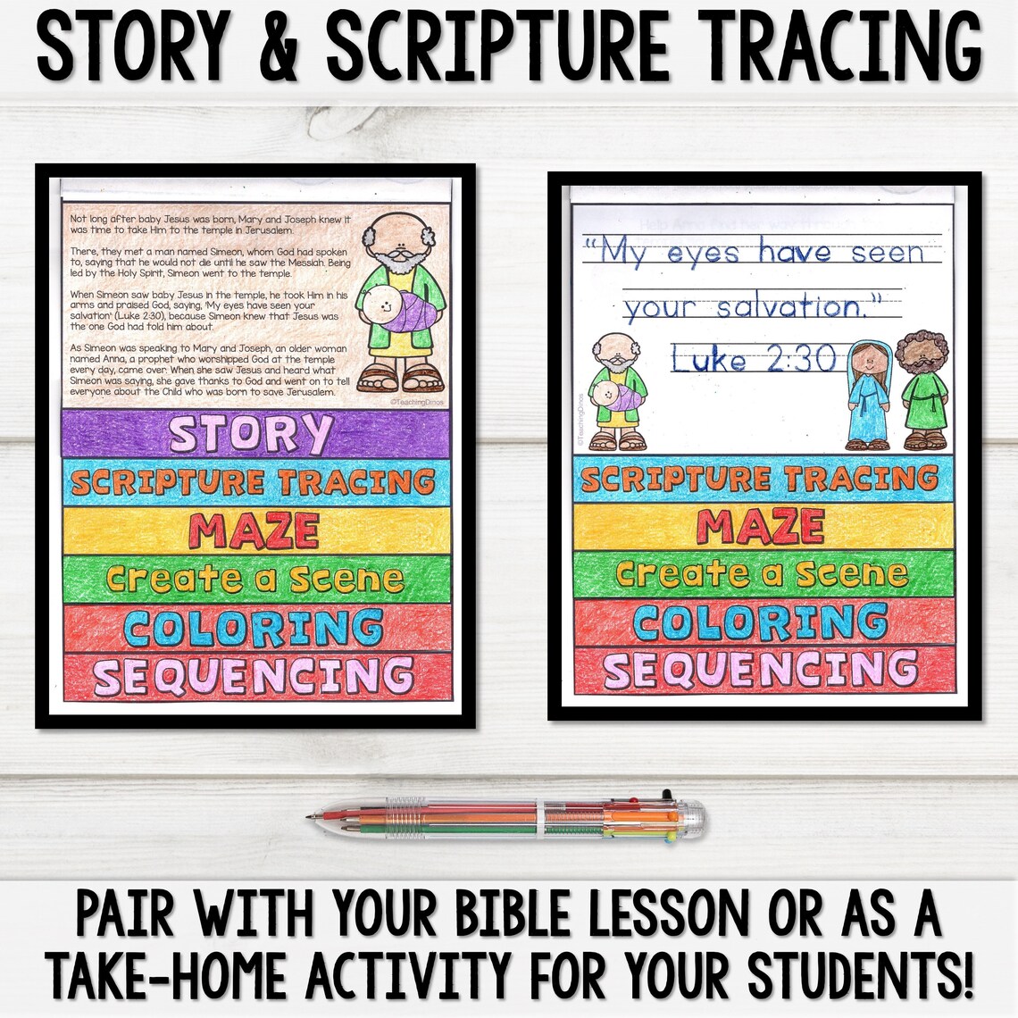 Simeon & Anna See Jesus Bible Flip Book | Christmas Bible Story ...
