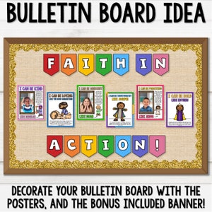 Biblical Character Trait Posters With Bible Verses | Classroom Bulletin ...