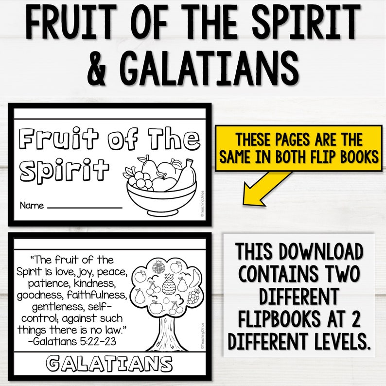 Fruit of the Spirit Craft Activity Flip Book | Christian Homeschool ...