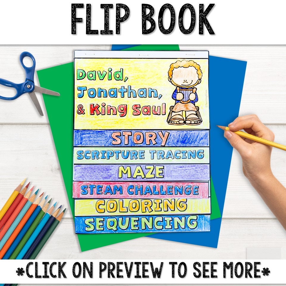 David, Jonathan and Saul Bible Story BUNDLE Sunday School Bible Lesson ...