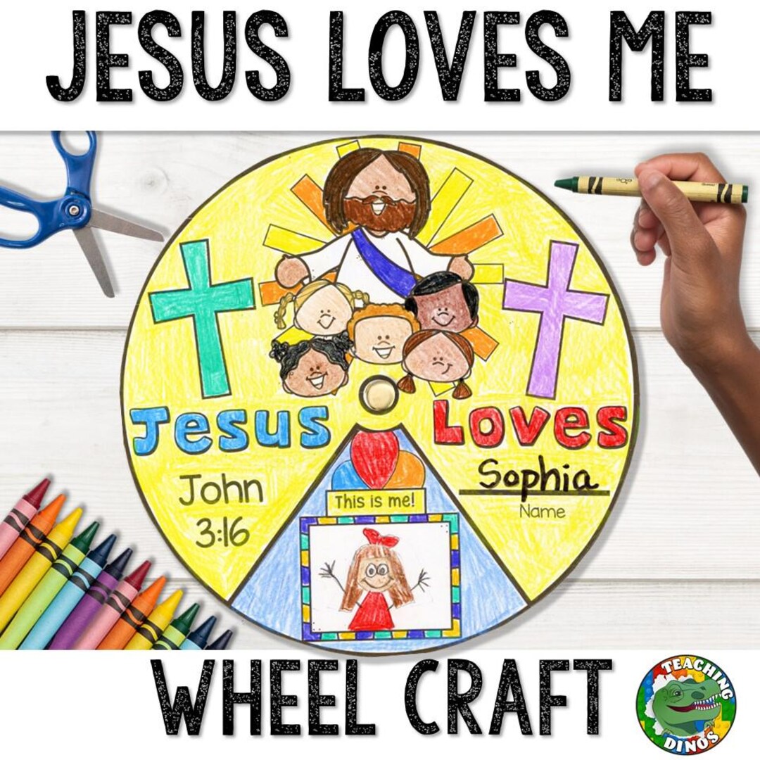Jesus Loves Me Christian Bible Activity Wheel Craft | Christian Sunday ...