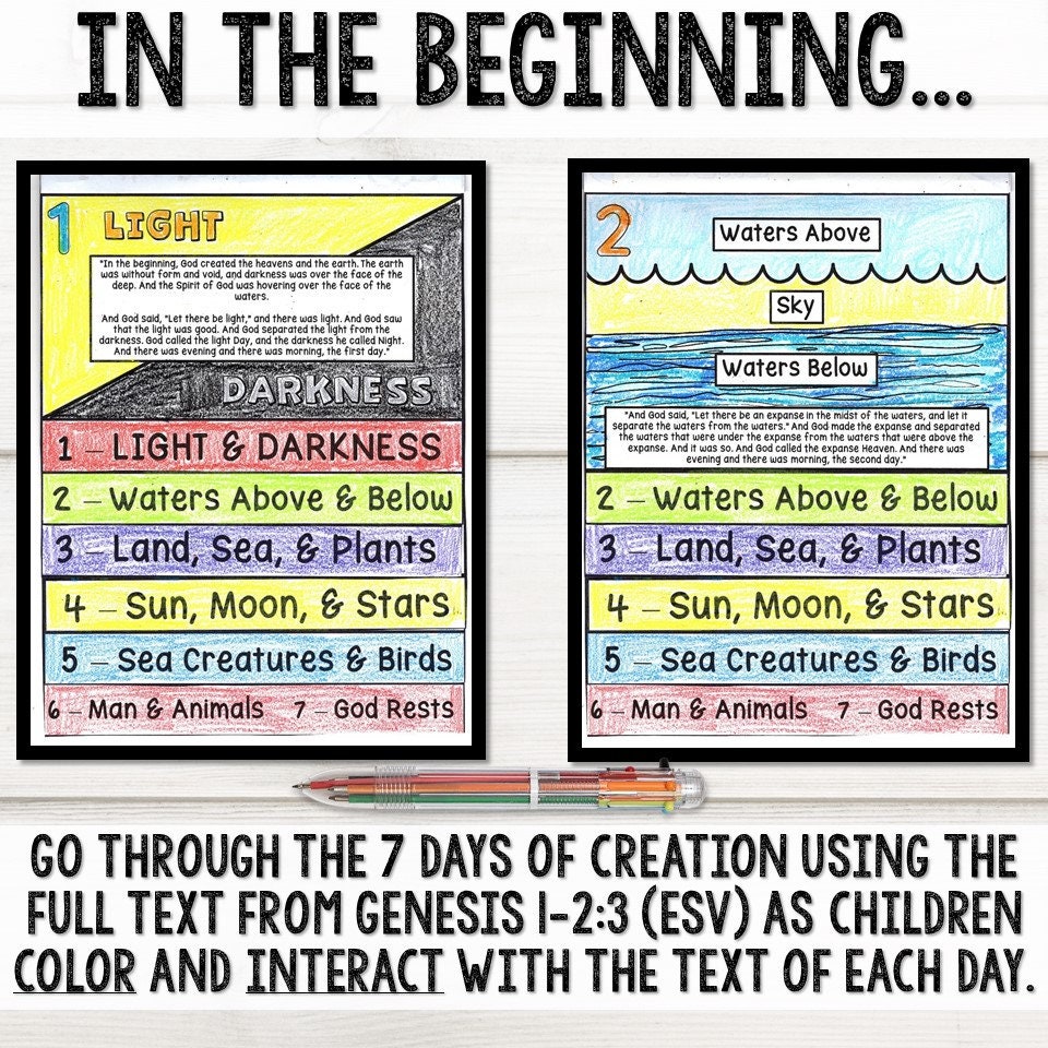 Days of Creation Craft | Bible Story | Sunday School Activity Printable ...