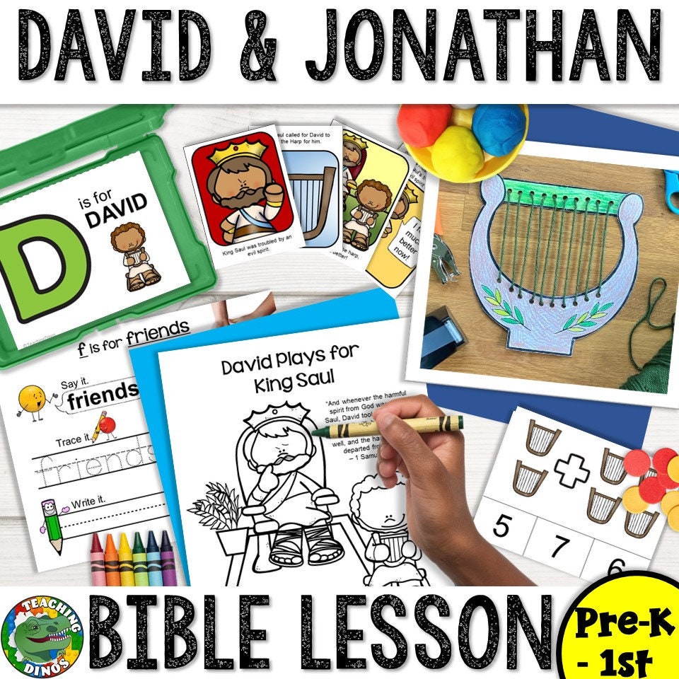 David, Jonathan and Saul Bible Story BUNDLE Sunday School Bible Lesson ...