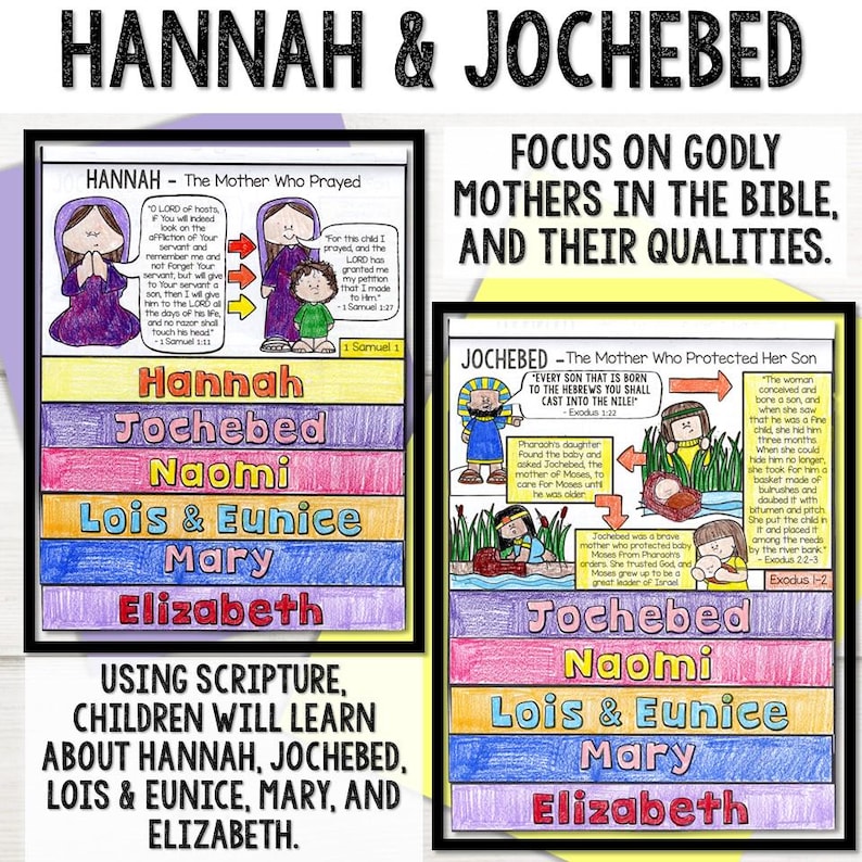 Mothers of the Bible | Bible Story Craft | Printable Sunday School ...