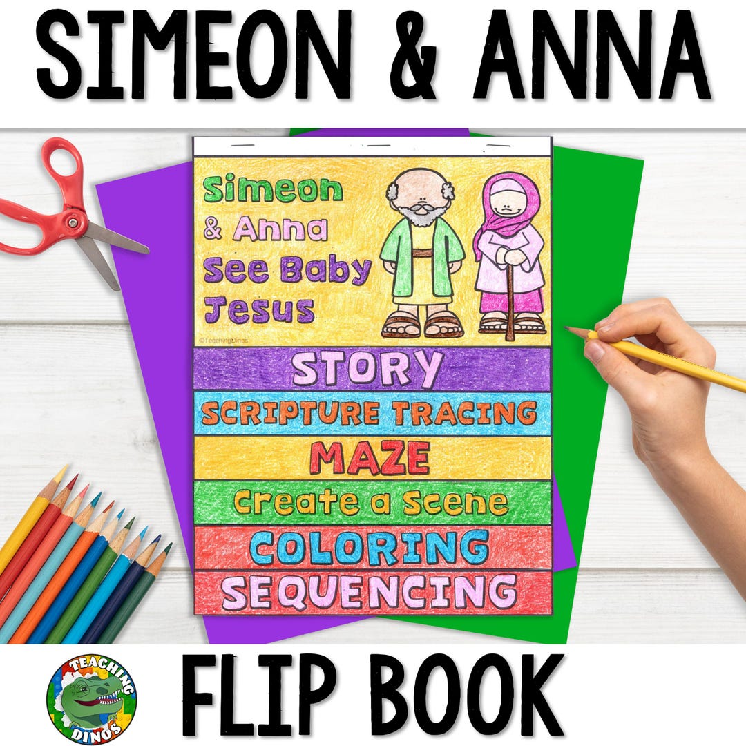 Simeon & Anna See Jesus Bible Flip Book | Sunday School Bible Story ...