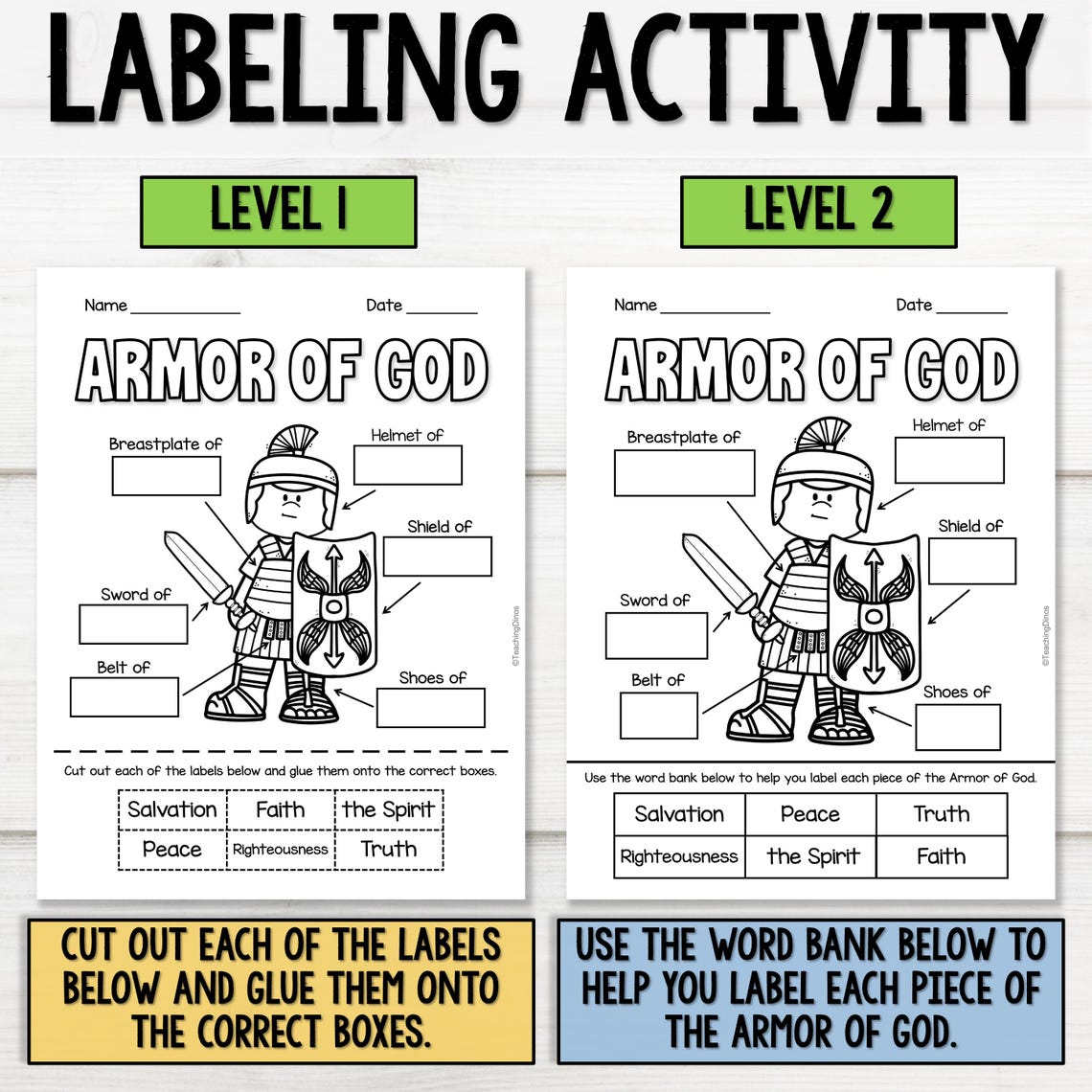 Armor of God Posters and Bible Crafts With Bible Verses | Classroom ...