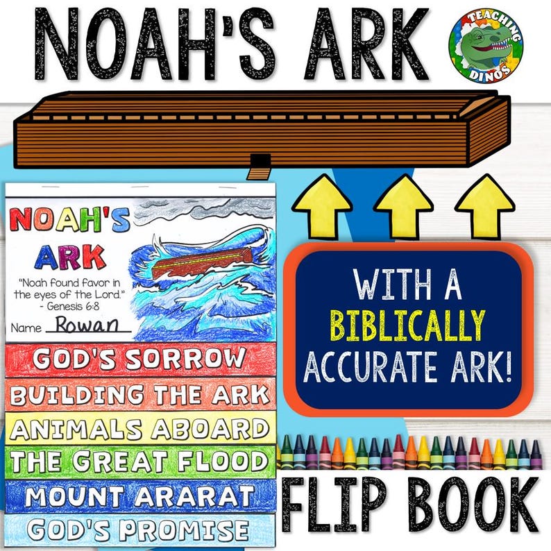 Noah's Ark Craft | Bible Story Flip Book | Bible Lesson Sunday School ...