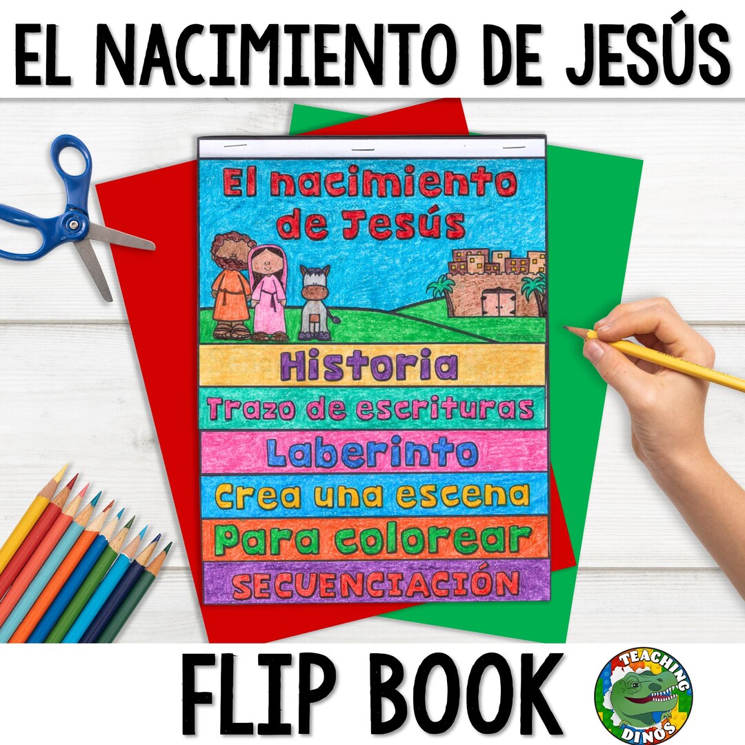 Birth of Jesus Nativity SPANISH Christmas Bible Story Flip Book | En ...