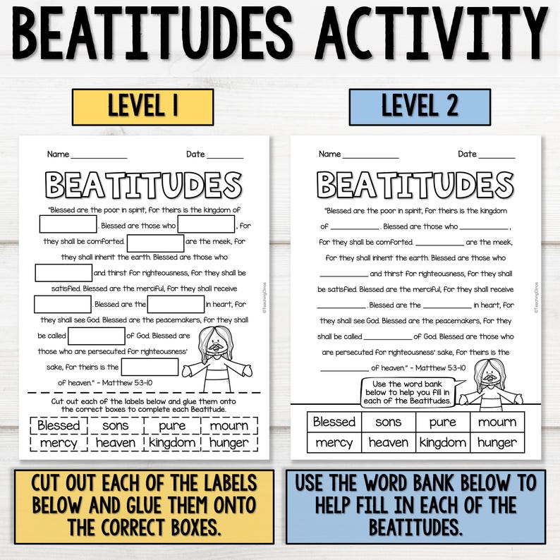 Beatitudes Posters With Bible Verses | Christian Classroom Decor ...
