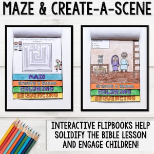 Birth of Jesus Christmas Nativity Bible Story Flip Book | Sunday School ...