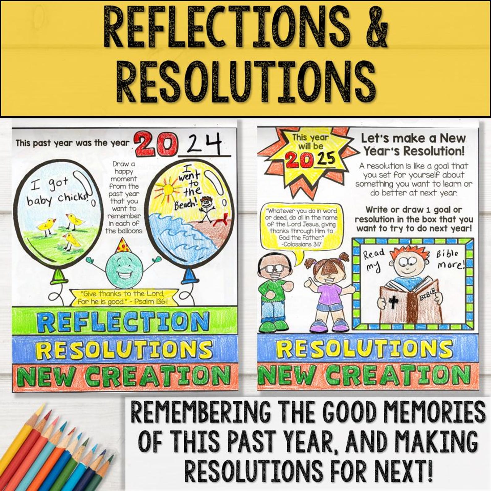 New Year Bible Activity Flip Book Craft | New Year's Resolutions ...