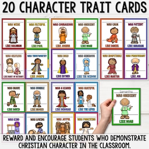 Biblical Character Trait Posters With Bible Verses | Classroom Bulletin ...