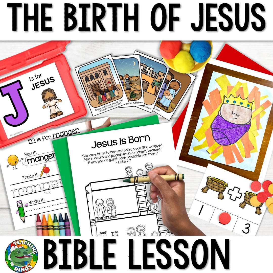 Birth of Jesus Bible Lesson | Christmas Nativity | Sunday School Bible ...