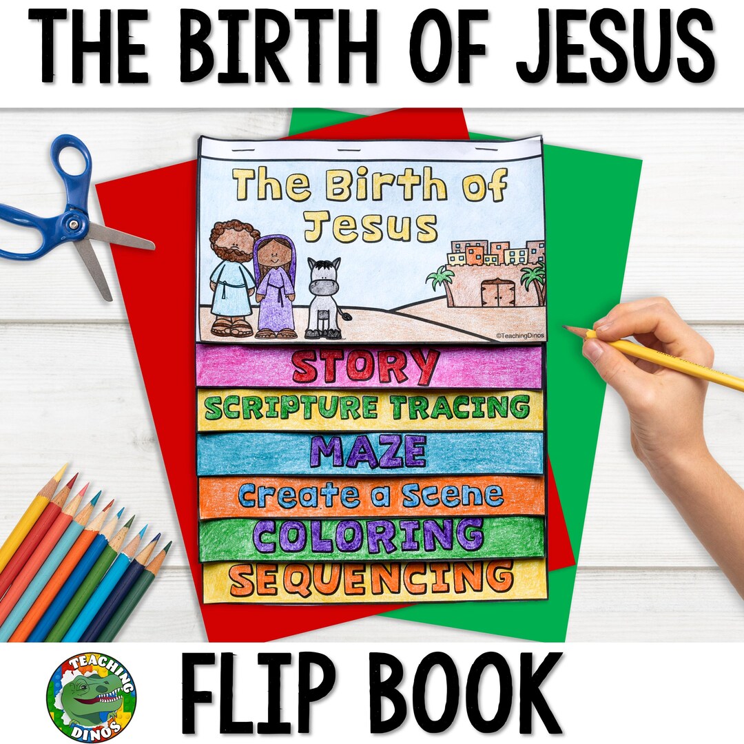 Birth of Jesus Christmas Nativity Bible Story Craft | Activity Flip ...
