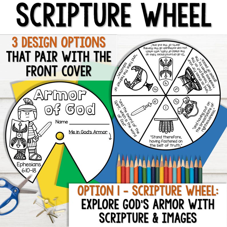 Armor of God Bible Craft Coloring Wheel Activity | Christian Sunday ...