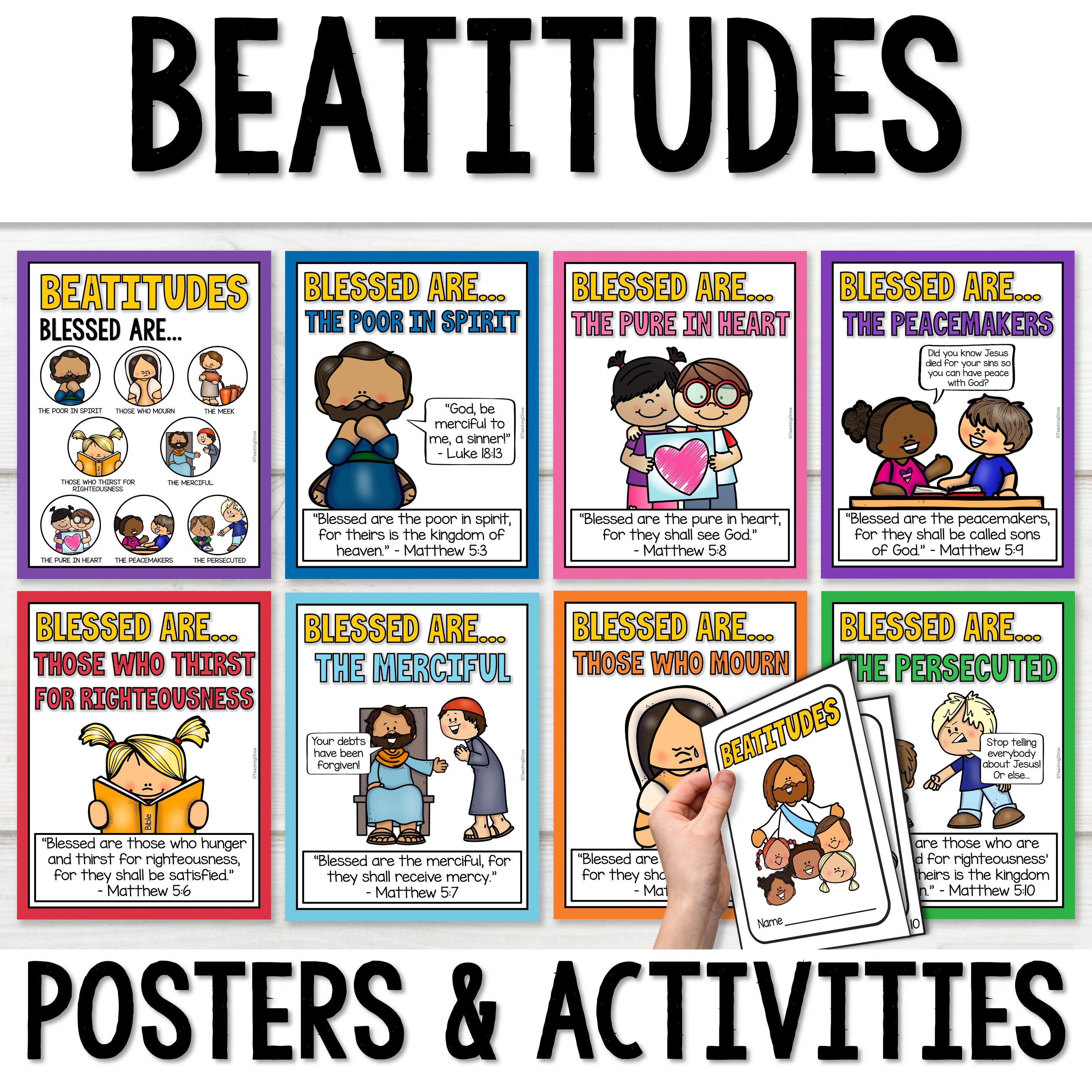 Beatitudes Posters With Bible Verses | Christian Classroom Decor ...