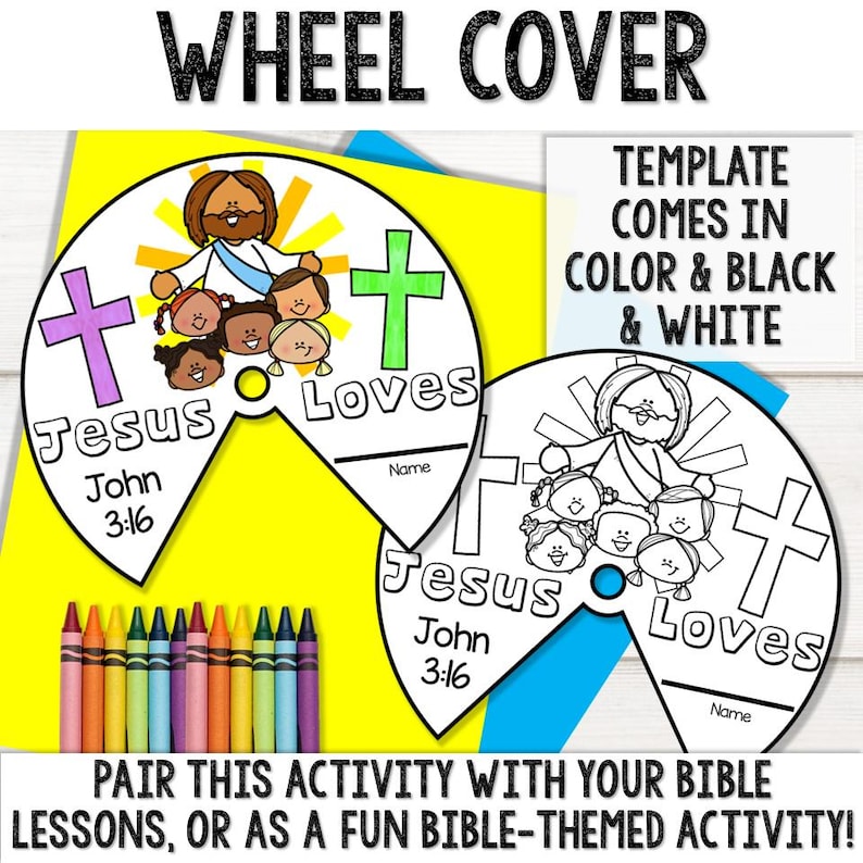 Jesus Loves Me Christian Bible Activity Wheel Craft Christian Sunday ...