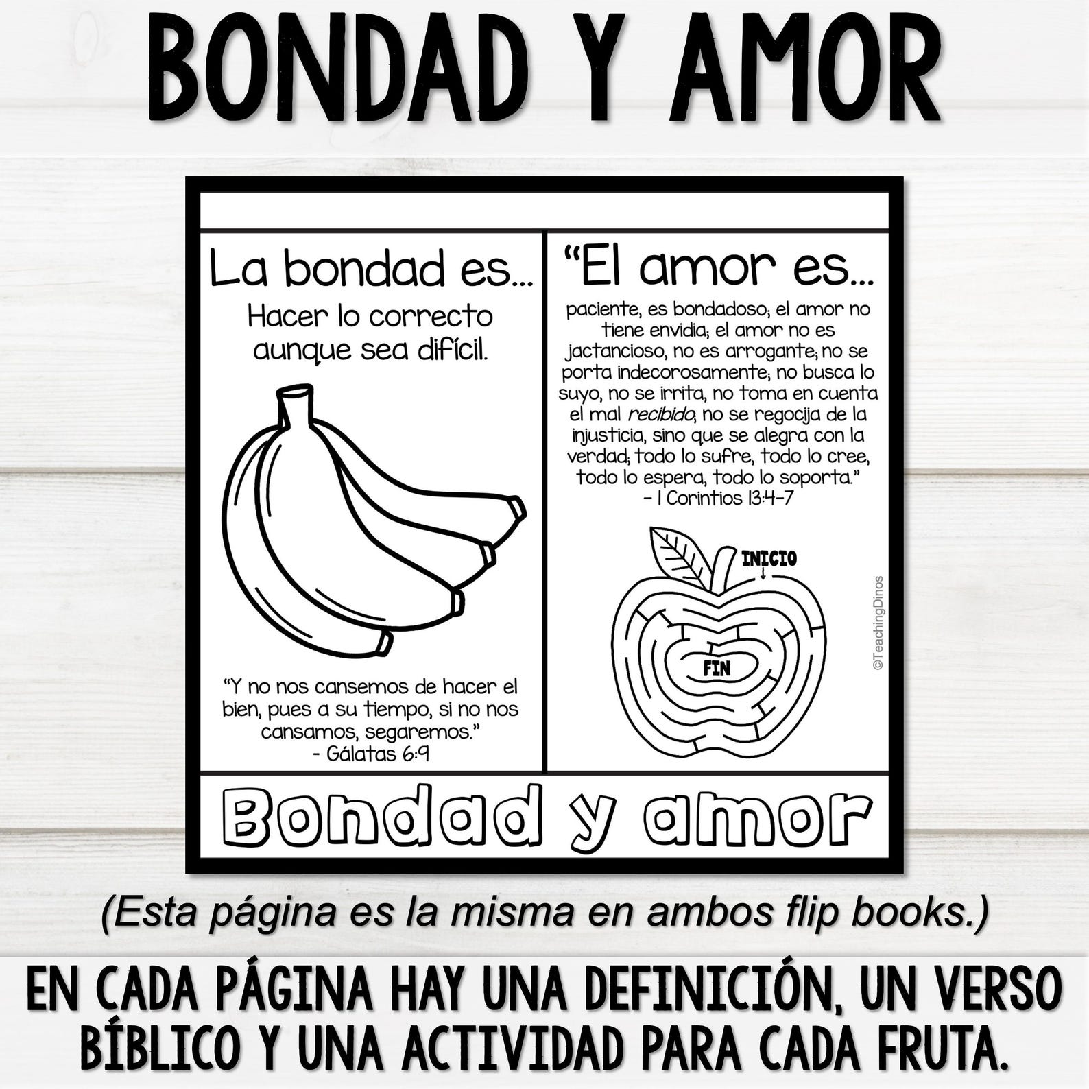 Fruit of the Spirit SPANISH Bible Craft Flip Book Activity | En Español ...