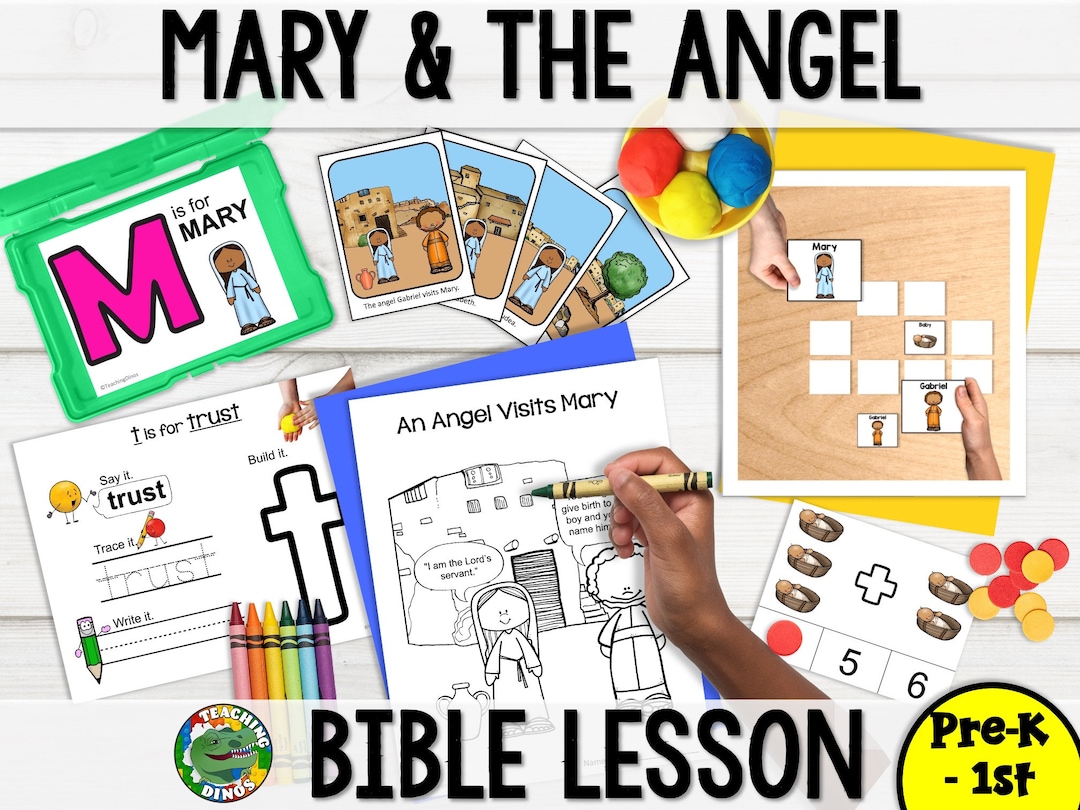 Mary and the Angel Gabriel Bible Activities and Lesson | Mary and ...