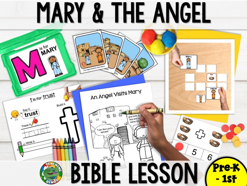 Mary and the Angel Gabriel Bible Activities and Lesson | Mary and ...