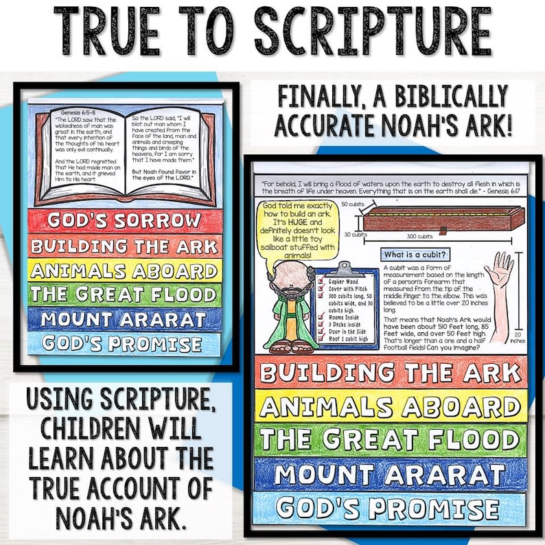 Noah's Ark Craft | Bible Story Flip Book | Bible Lesson Sunday School ...