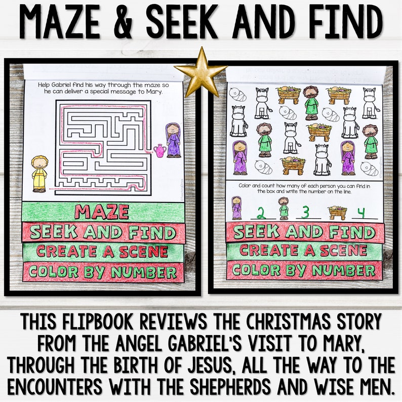 Christmas Nativity Bible Story Activity Flip Book Sunday School ...