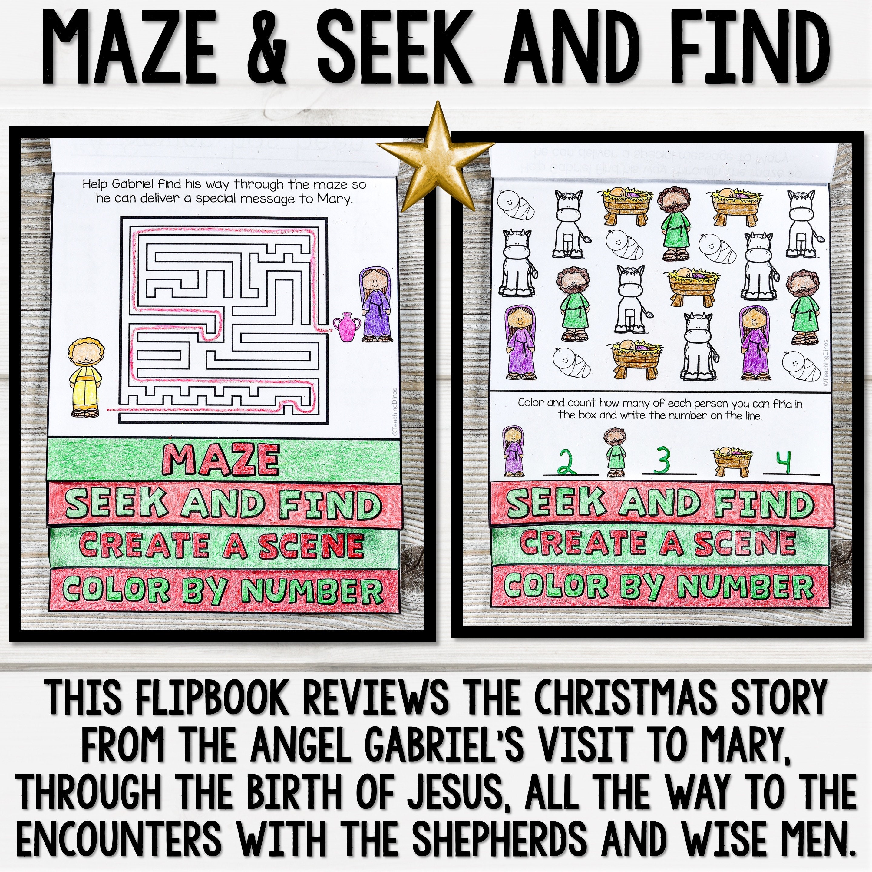Christmas Nativity Bible Story Activity Flip Book Sunday School ...