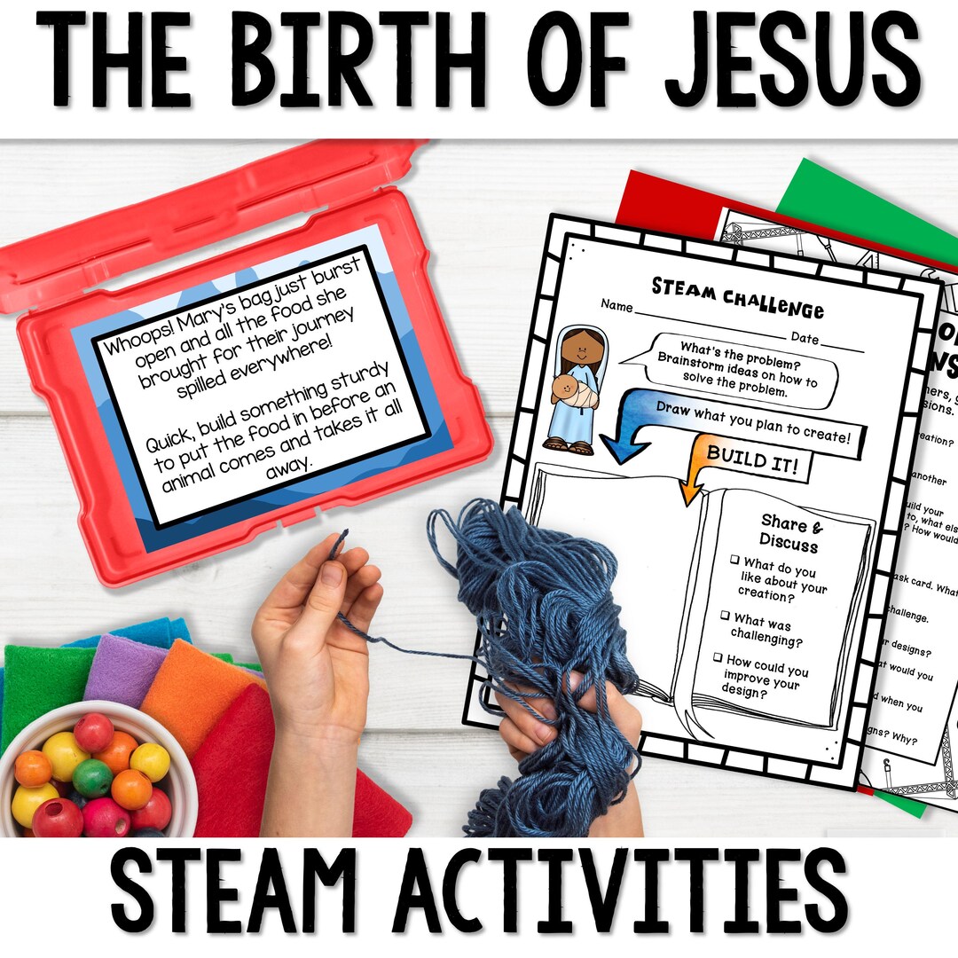 Birth of Jesus Christmas Nativity Bible STEAM STEM Activity | Christian ...