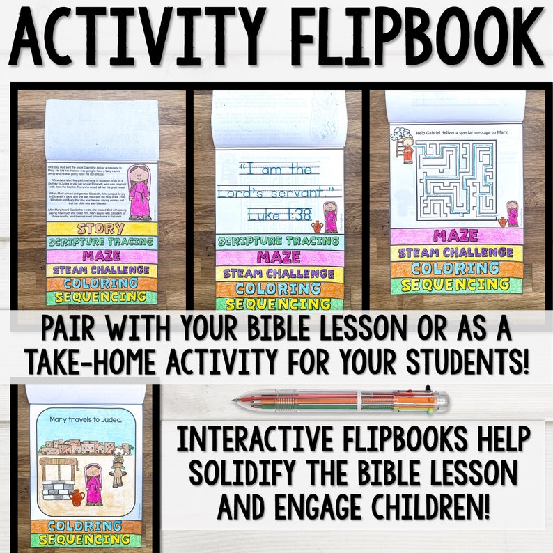 Mary and the Angel Bible Story BUNDLE Sunday School Bible Lesson Craft ...