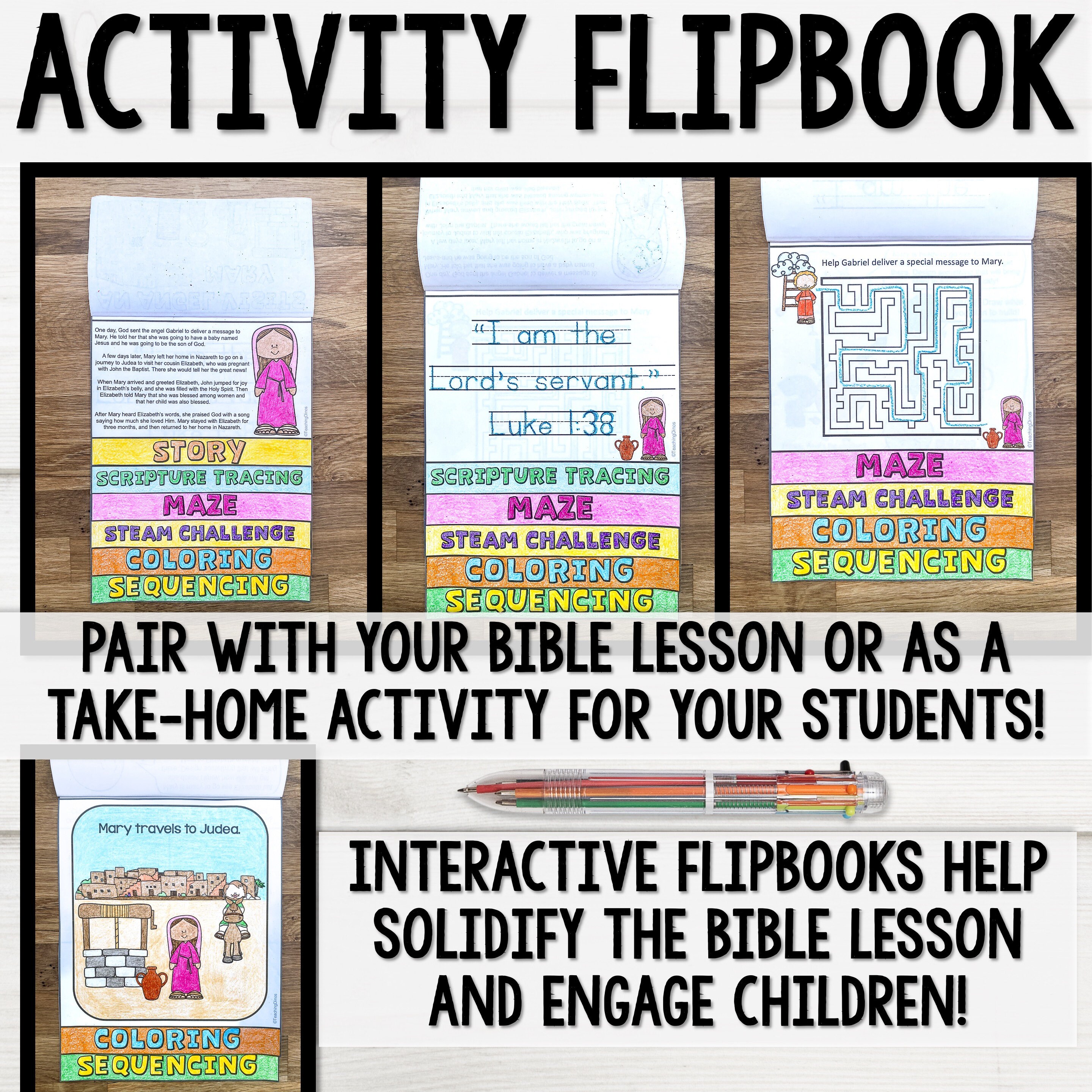 Mary and the Angel Bible Story BUNDLE Sunday School Bible Lesson Craft ...