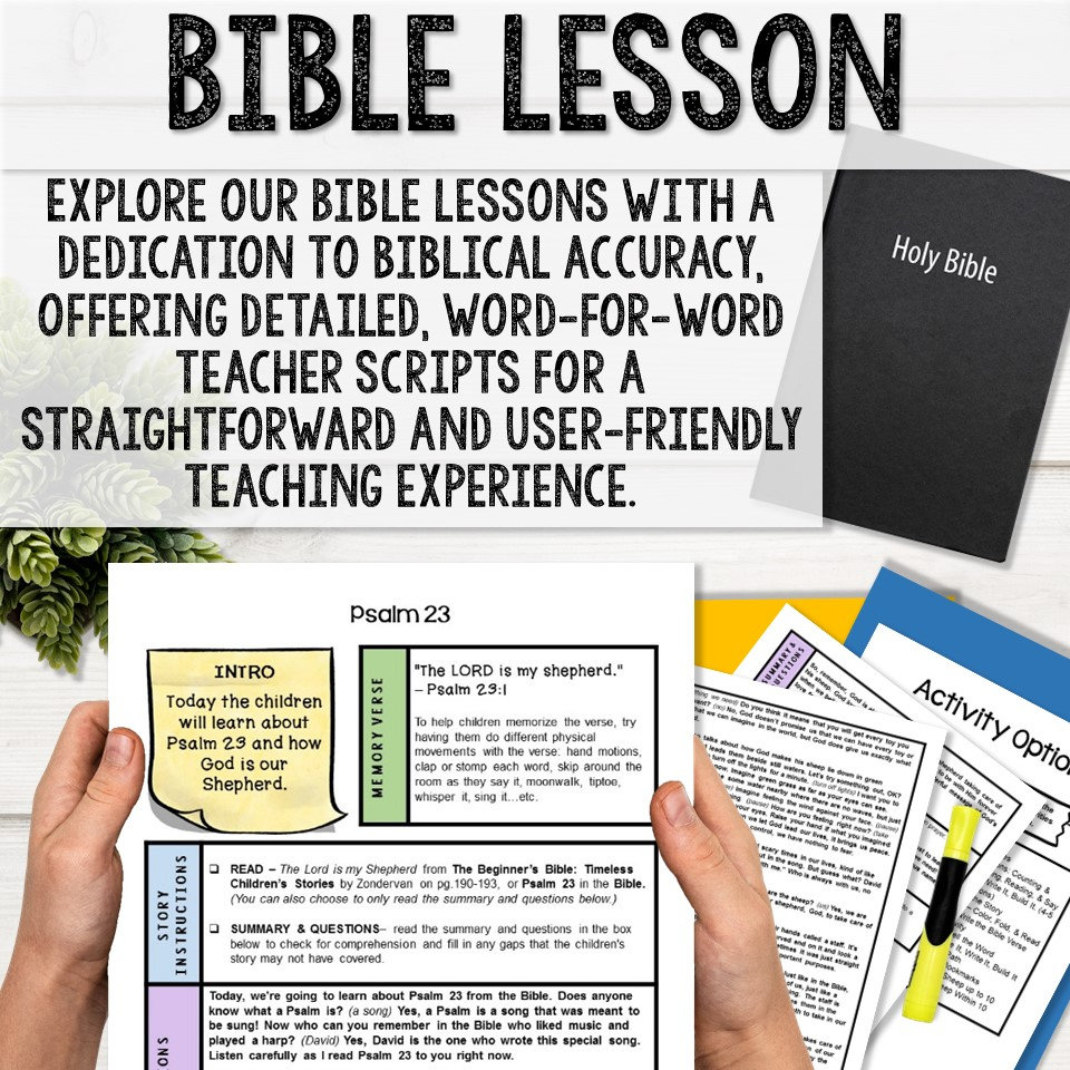 Psalm 23 Bible Lesson LORD is My Shepherd Sunday School Bible Story ...