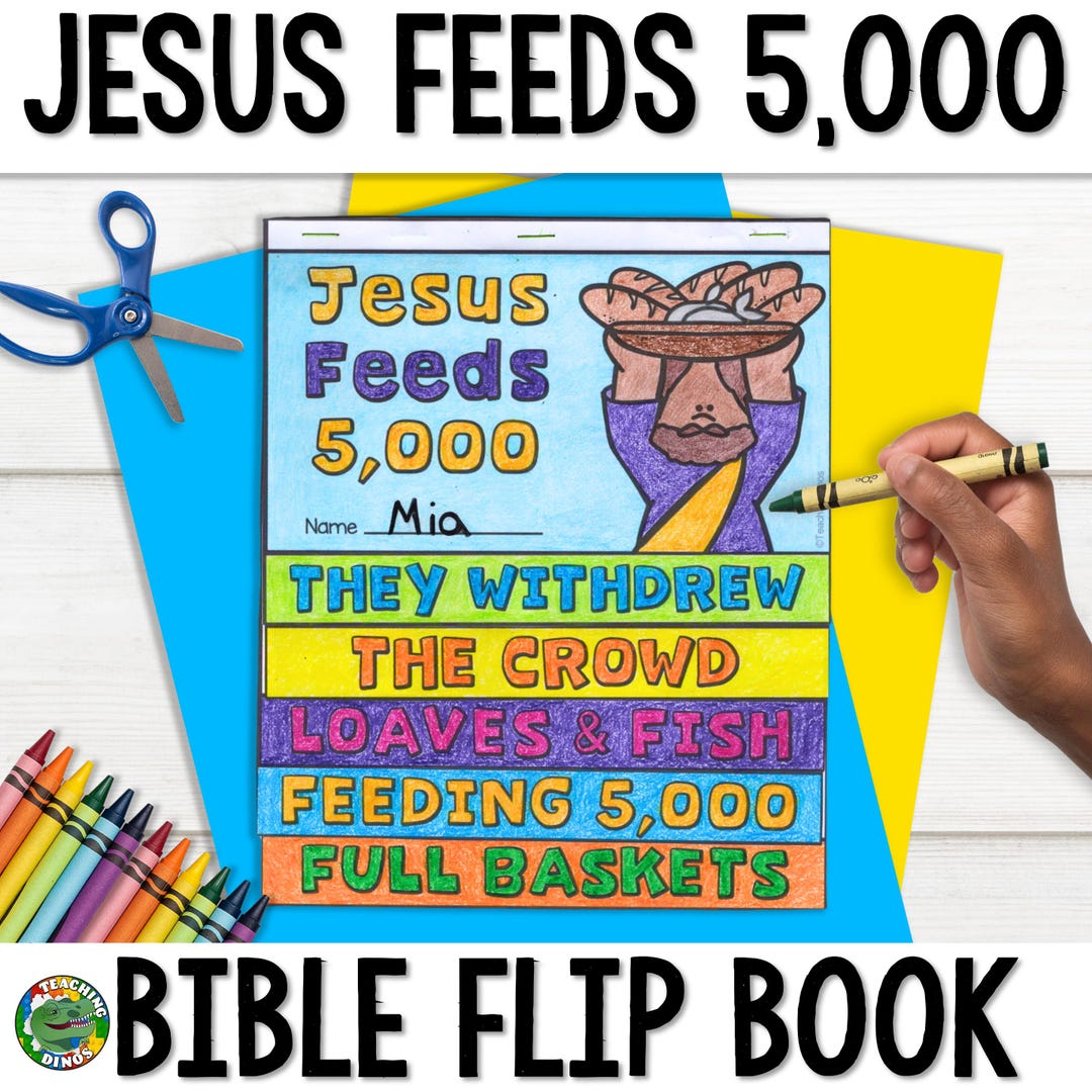 Jesus Feeds the 5,000 Bible Story Flip Book | Loaves & Fish Miracle ...