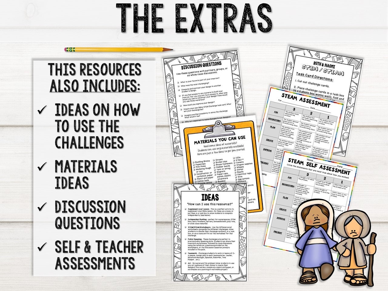 Ruth and Naomi Bible STEAM STEM Activity Christian Sunday School ...