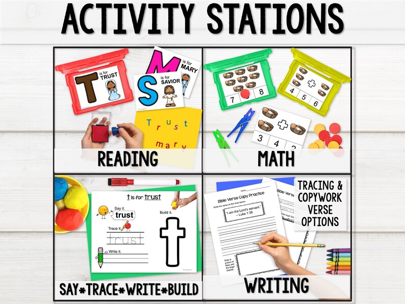 Mary and the Angel Gabriel Bible Activities and Lesson | Mary and ...