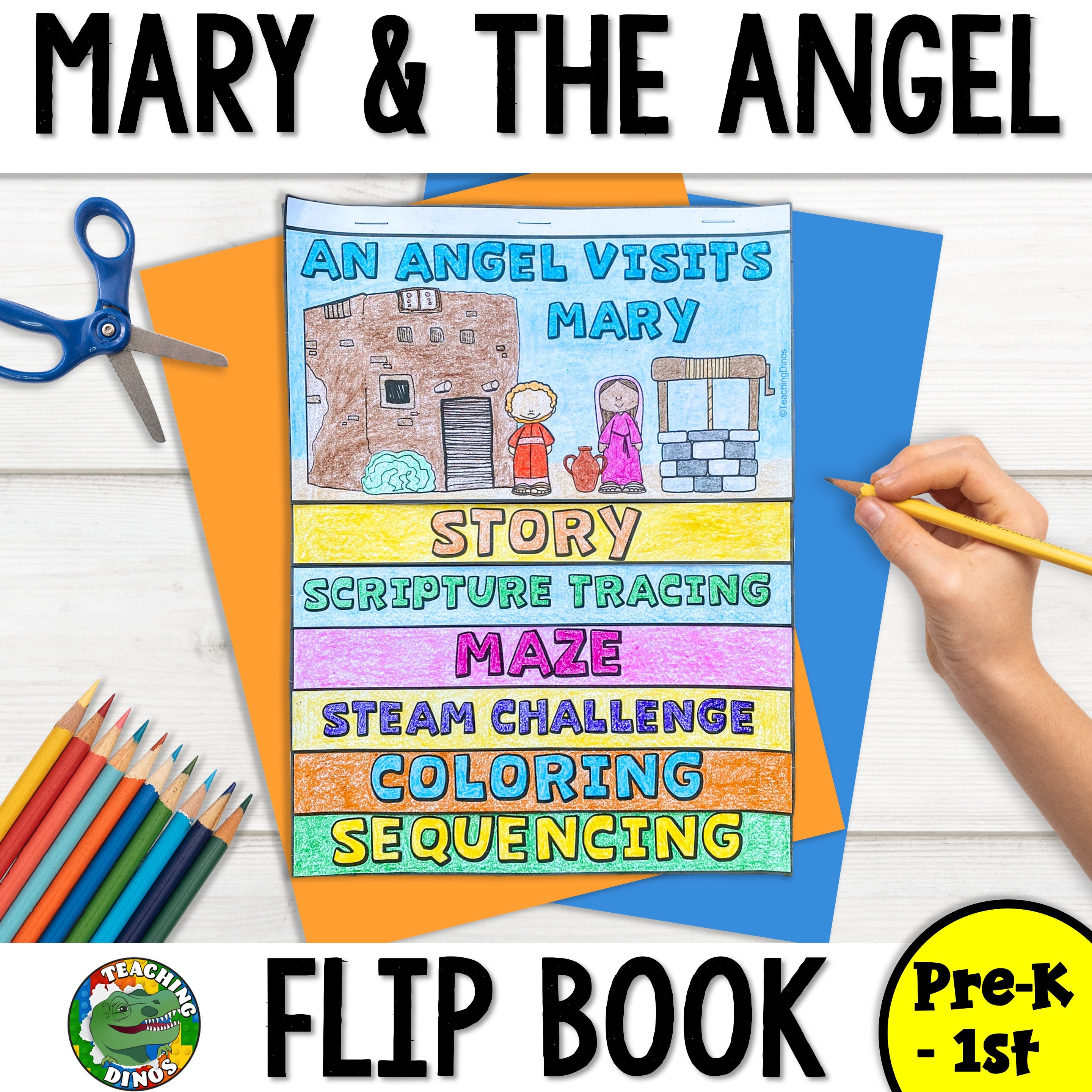 Mary and the Angel Bible Story BUNDLE Sunday School Bible Lesson Craft ...