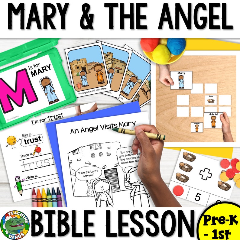 Mary and the Angel Bible Story BUNDLE Sunday School Bible Lesson Craft ...