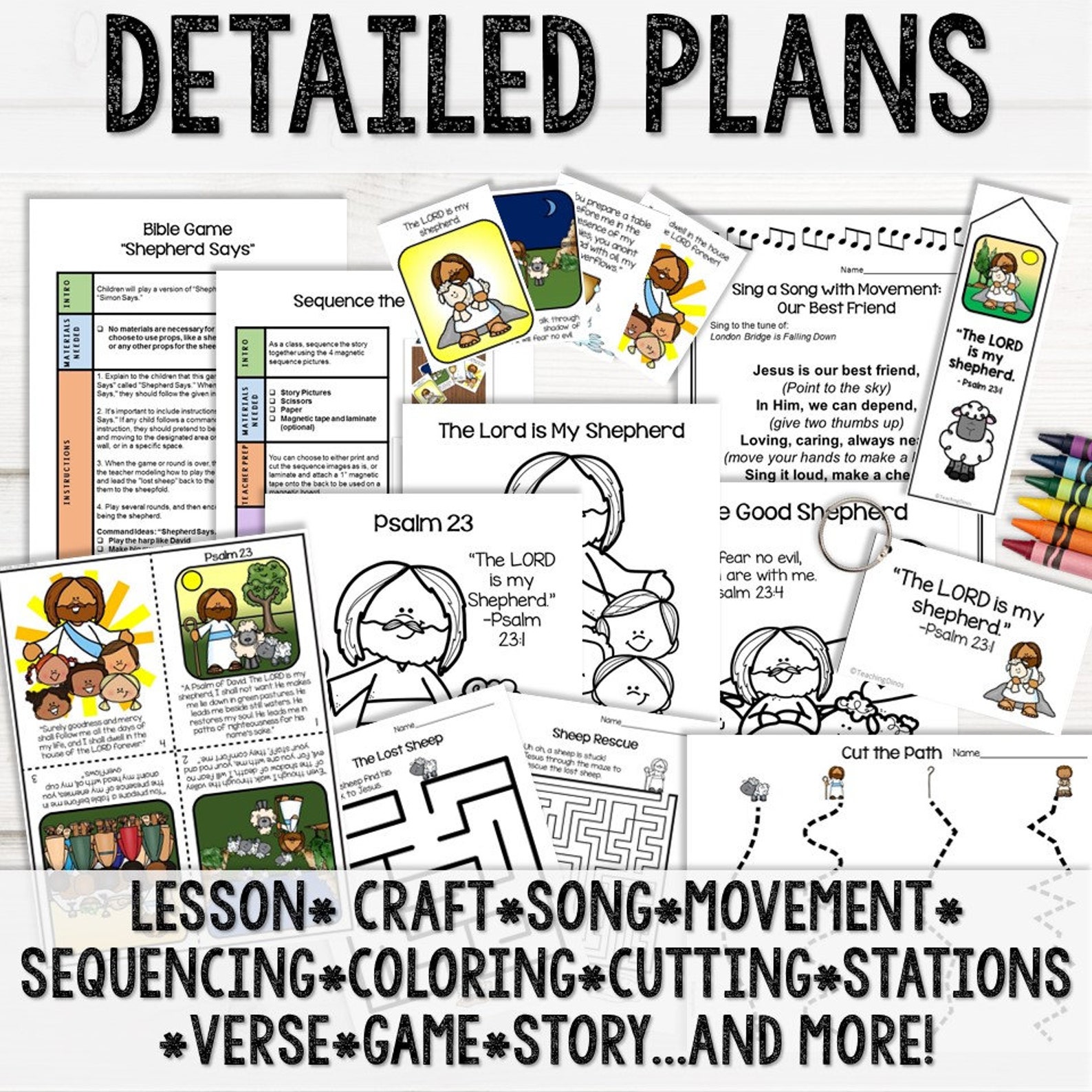Psalm 23 Bible Lesson LORD is My Shepherd Sunday School Bible Story ...
