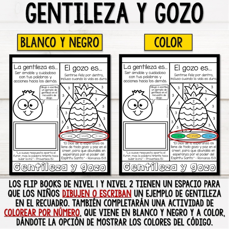 Fruit of the Spirit SPANISH Bible Craft Flip Book Activity | En Español ...