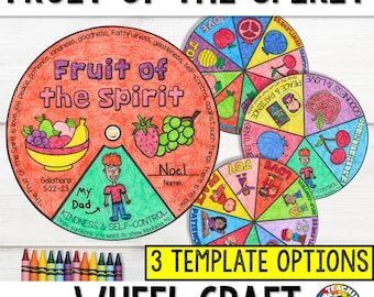Fruit of the Spirit Bible Craft Coloring Wheel Activity | Christian ...
