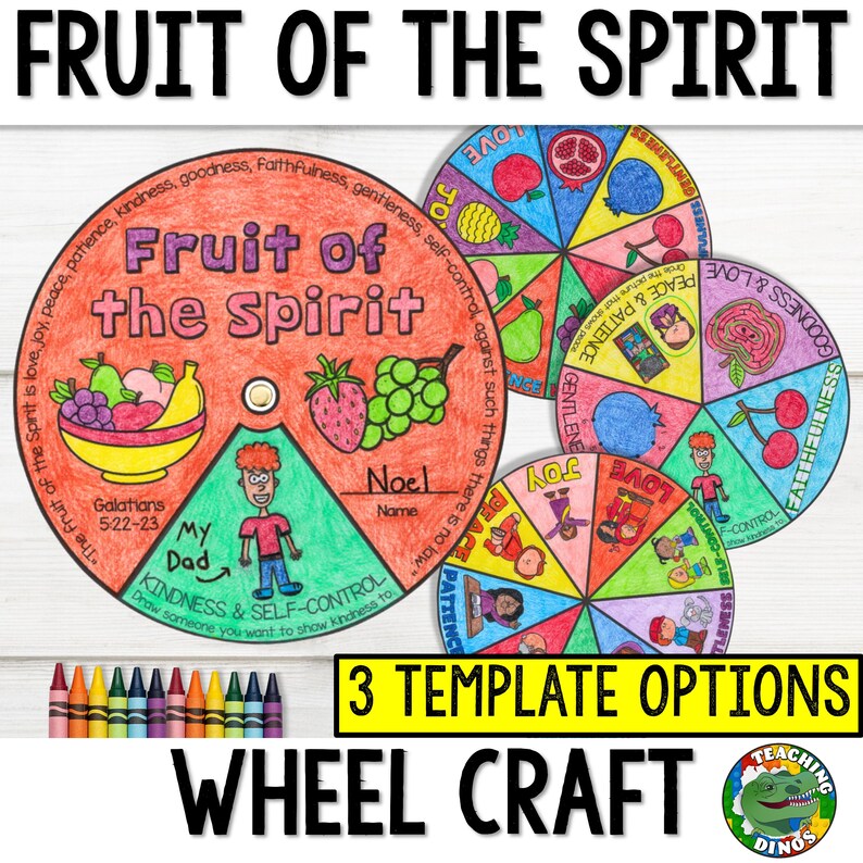 Fruit of the Spirit Bible Craft Coloring Wheel Activity | Christian ...