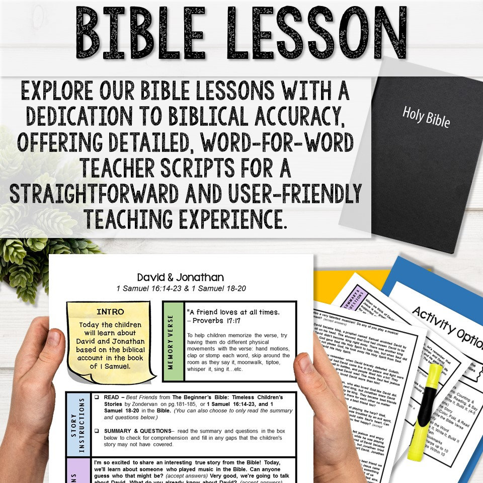 David, Jonathan and Saul Bible Story | Sunday School Bible Lesson ...