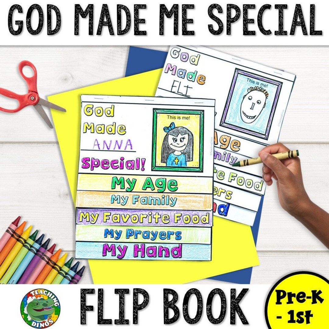 All About Me God Made Me Special Sunday School Bible Story Flip Book ...