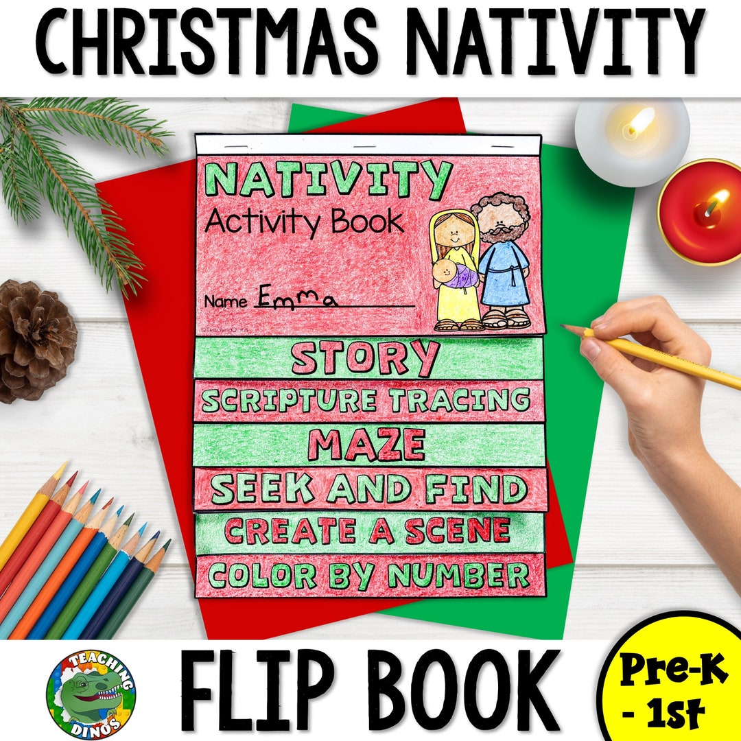 Christmas Nativity Bible Story Activity Flip Book Sunday School ...