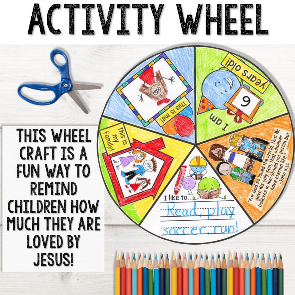 Jesus Loves Me Christian Bible Activity Wheel Craft | Christian Sunday ...