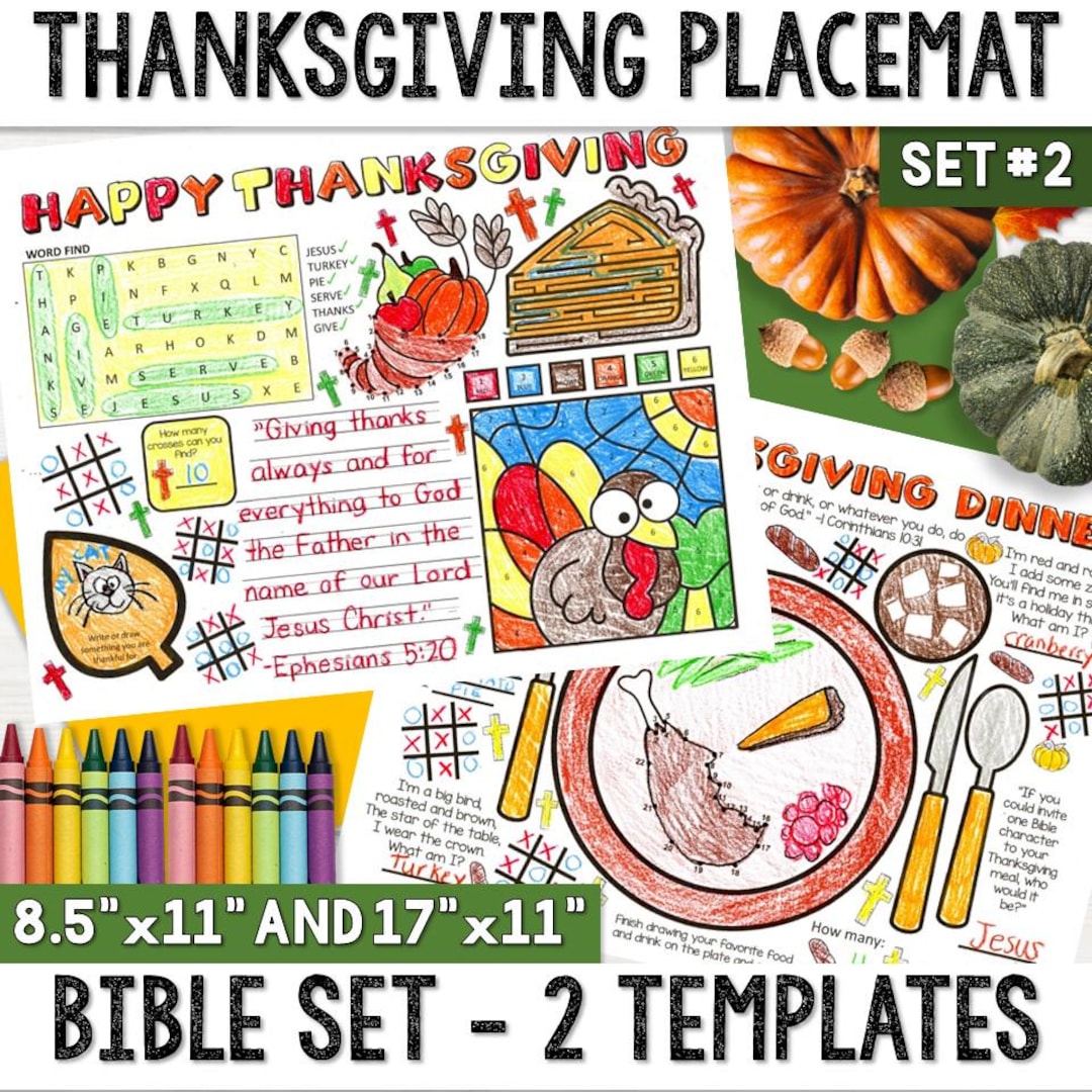 Thanksgiving Bible Activity Placemat Craft | Printable Bible Story ...